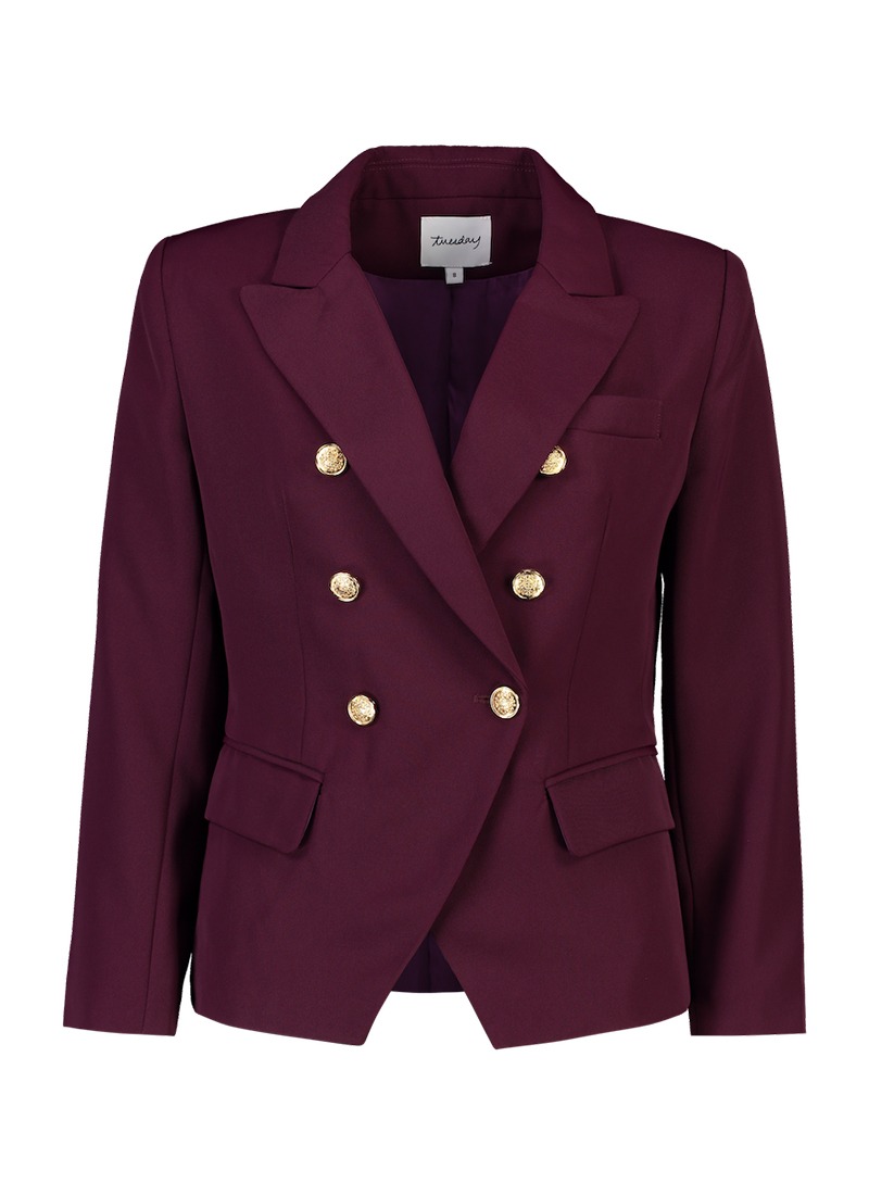Tuesday Label Nina Blazer - Wine | Buy Online at Mode.co.nz
