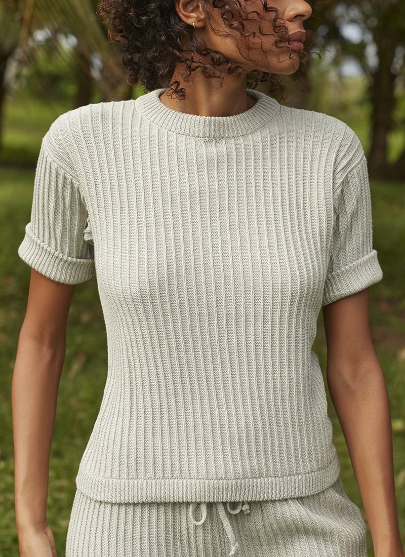 Rue Stiic Pamela Knit Tee- White | Buy Online at Mode.co.nz