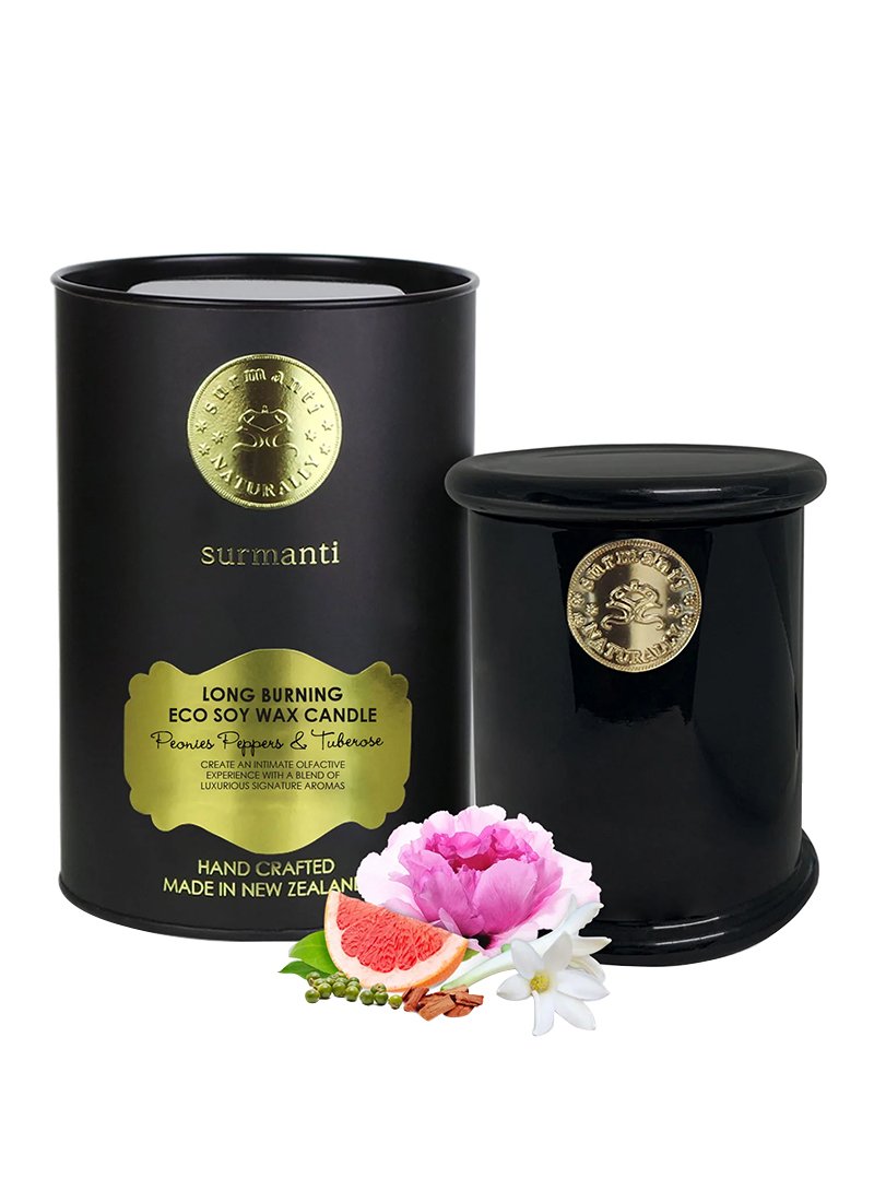 Surmanti Peonies Peppers and Tuberose Soy Candle | Shop Surmanti Online