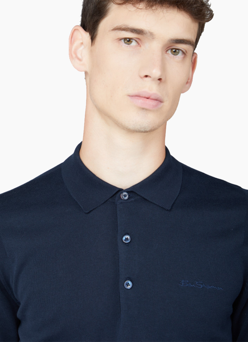 Ben Sherman Signature Cotton Long Sleeve Polo | Shop Ben Sherman Online