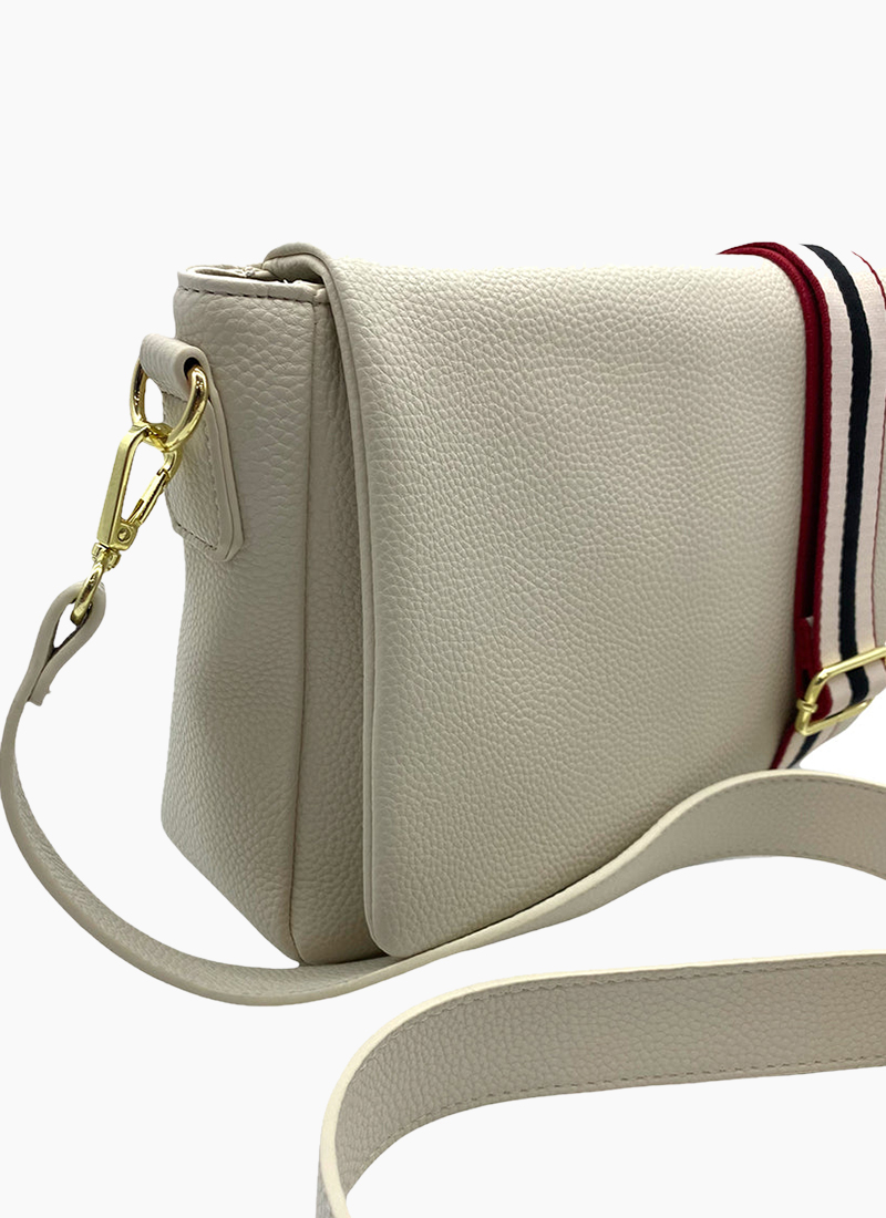Zjoosh Georgie Foldover Cross Body Bag - Ecru | Shop Zjoosh Online