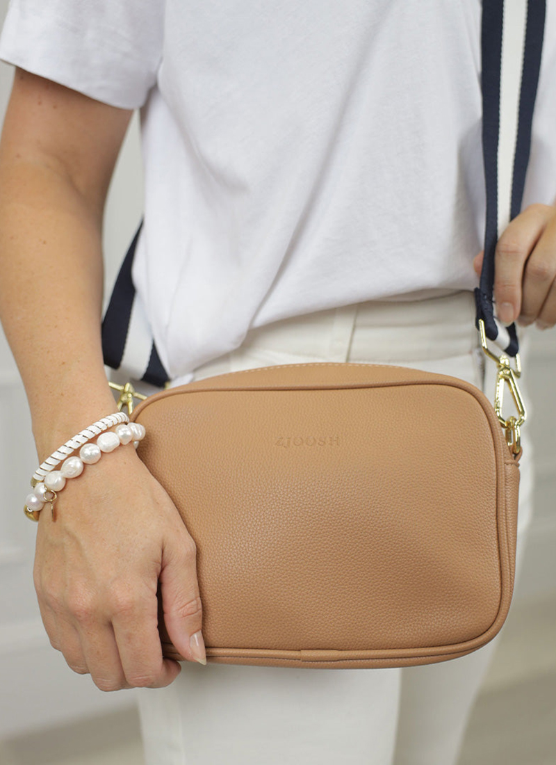 Zjoosh Ruby Sports Cross Body Bag - Caramel | Shop Zjoosh Online