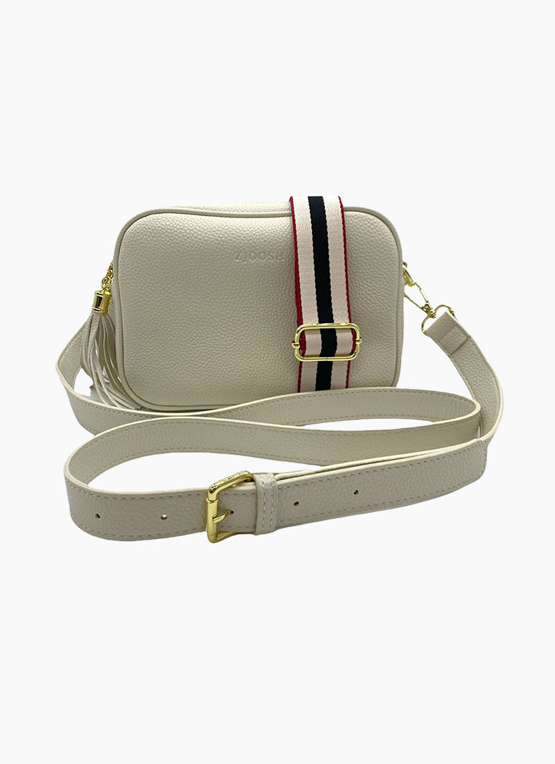 Zjoosh Ruby Sports Cross Body Bag - Ecru | Shop Zjoosh Online