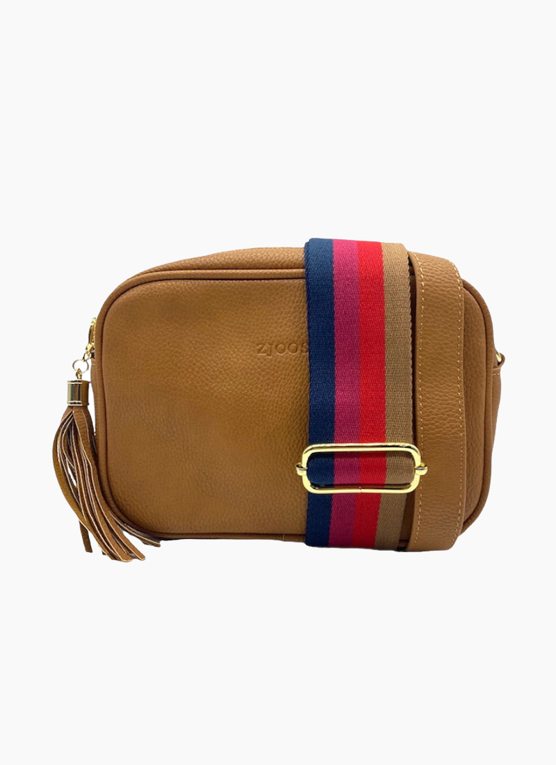Zjoosh Ruby Sports Cross Body Bag - Tan | Shop Zjoosh Online